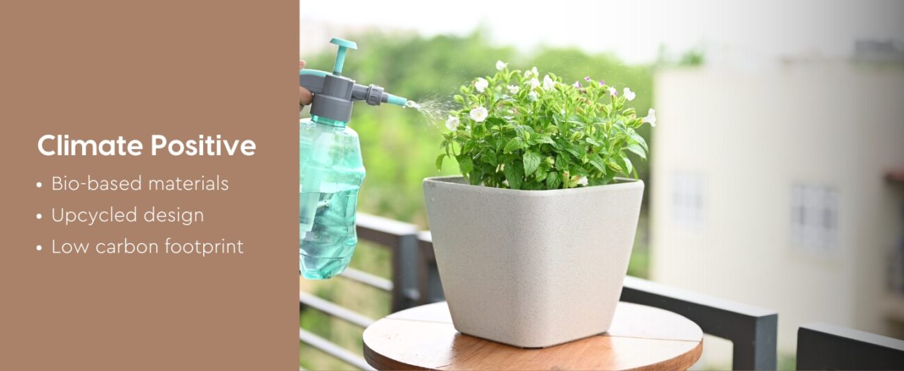 Daisy 9 inch Portable planter from bamboo fiber