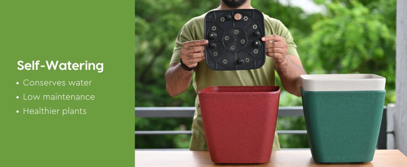 Daisy 9 inch Portable planter from bamboo fiber