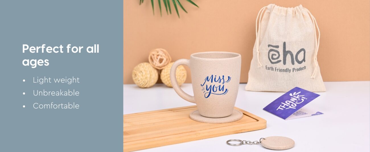 Classic Mr & Mrs Mugs for Couple made from rice husk