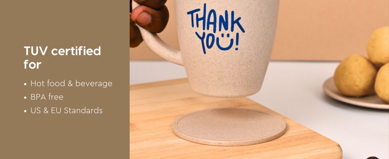 Classic Mr & Mrs Mugs for Couple made from rice husk